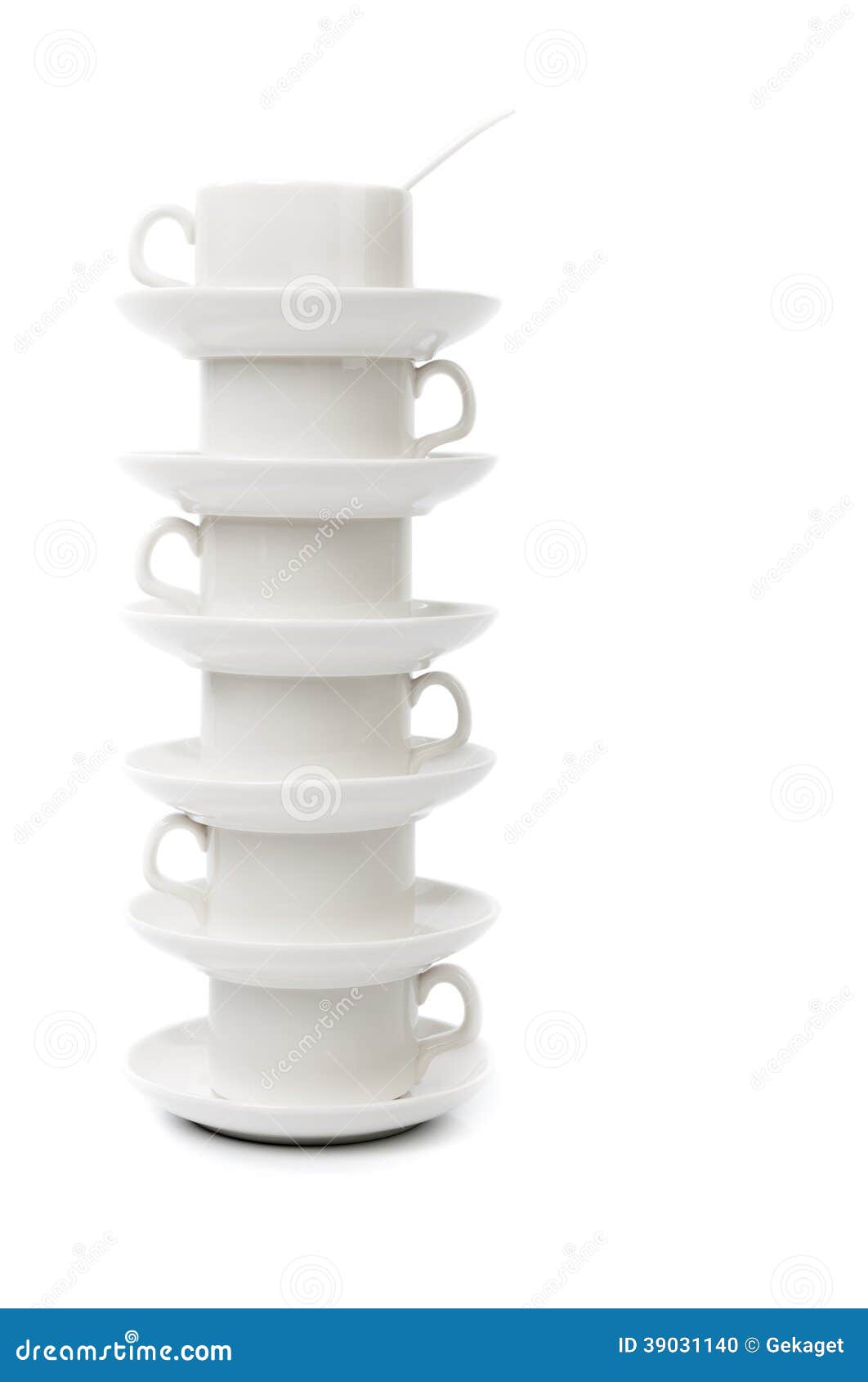 Stack of white coffee cups stock photo. Image of background - 39031140