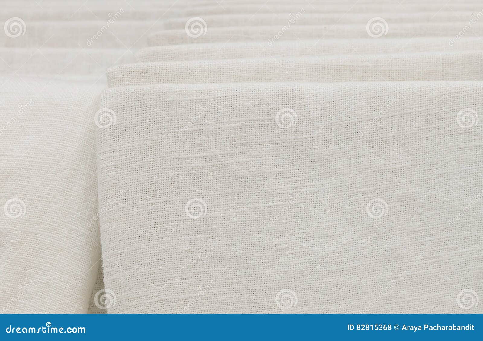 Stack of White Cotton Fabric in Lining Stock Photo - Image of cloth ...