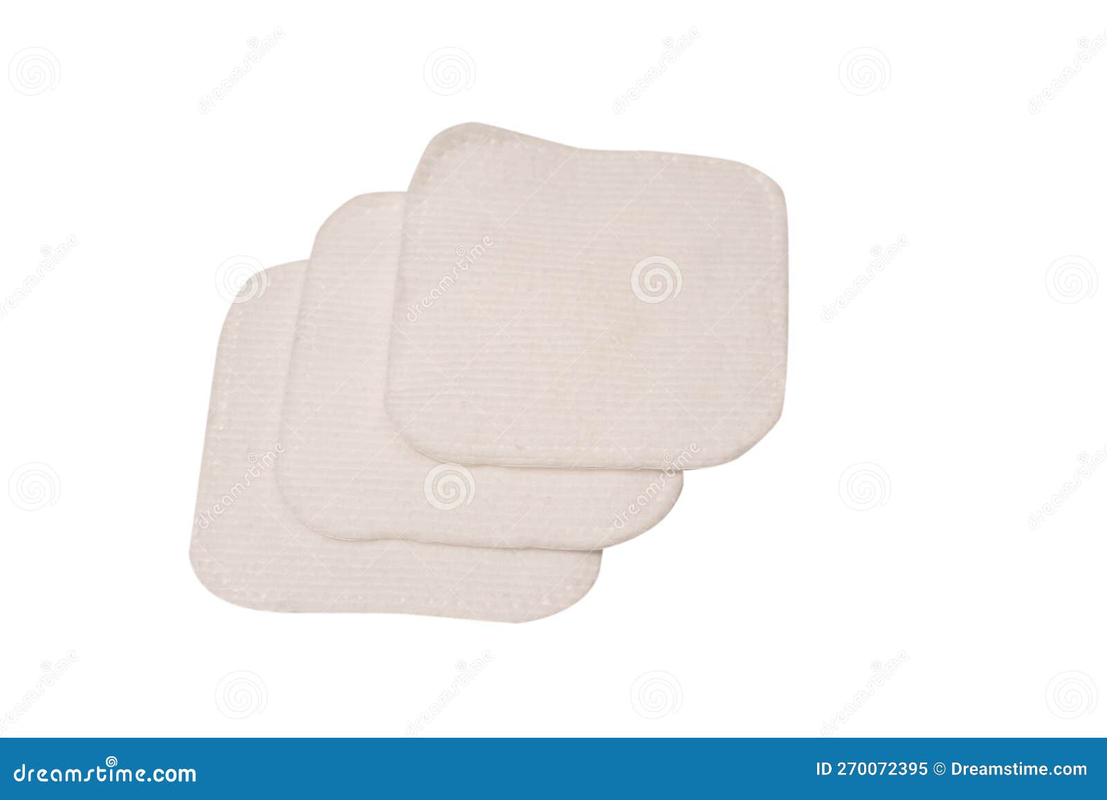 Stack of White Cotton Sponges Isolated on a White Background. Stock ...
