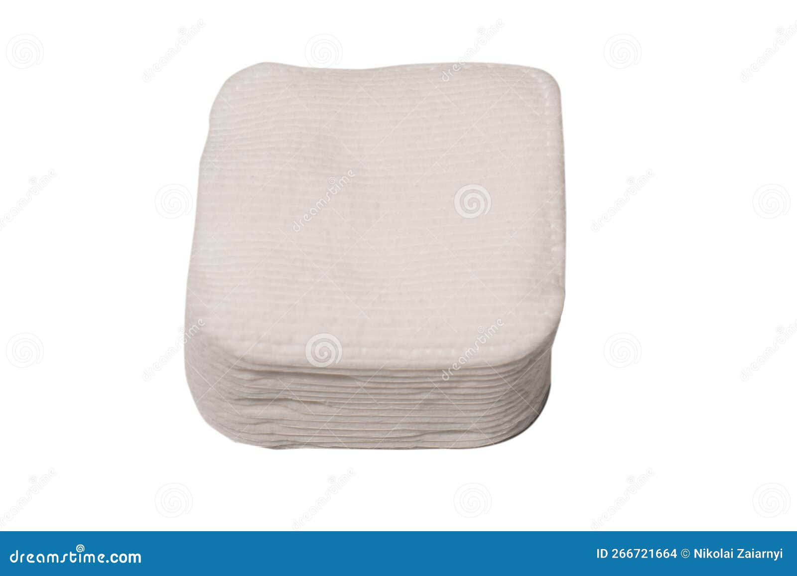 Stack of White Cotton Sponges Isolated on a White Background Stock ...