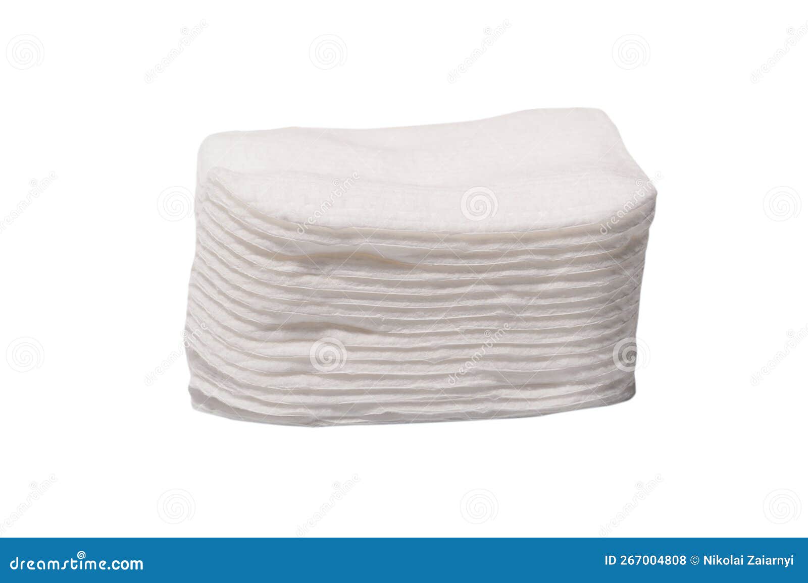 Stack of White Cotton Sponges Isolated on a White Background. Stock ...