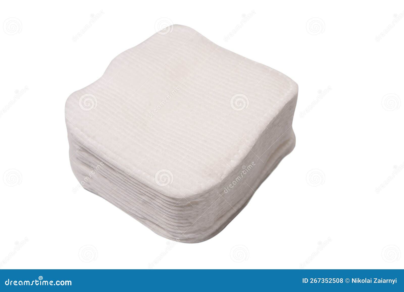 Stack of White Cotton Sponges Isolated on a White Background. Stock ...