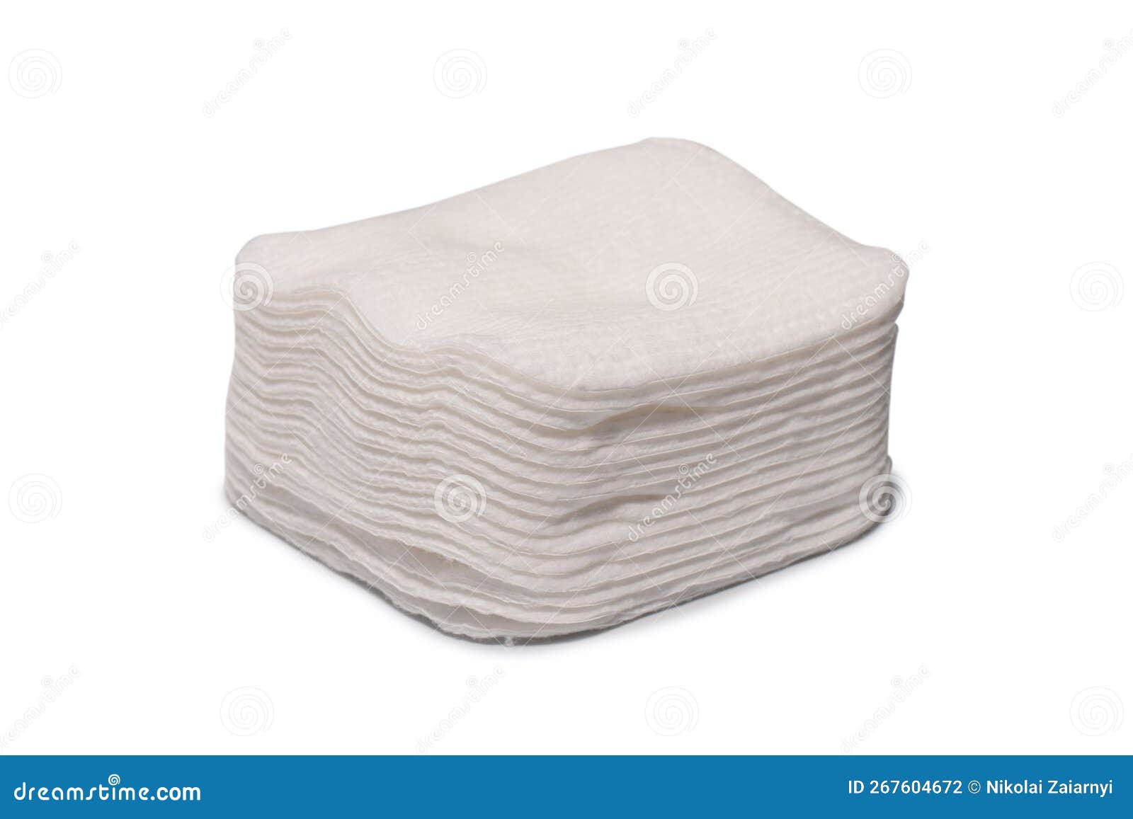 Stack of White Cotton Sponges Isolated on a White Background Stock ...