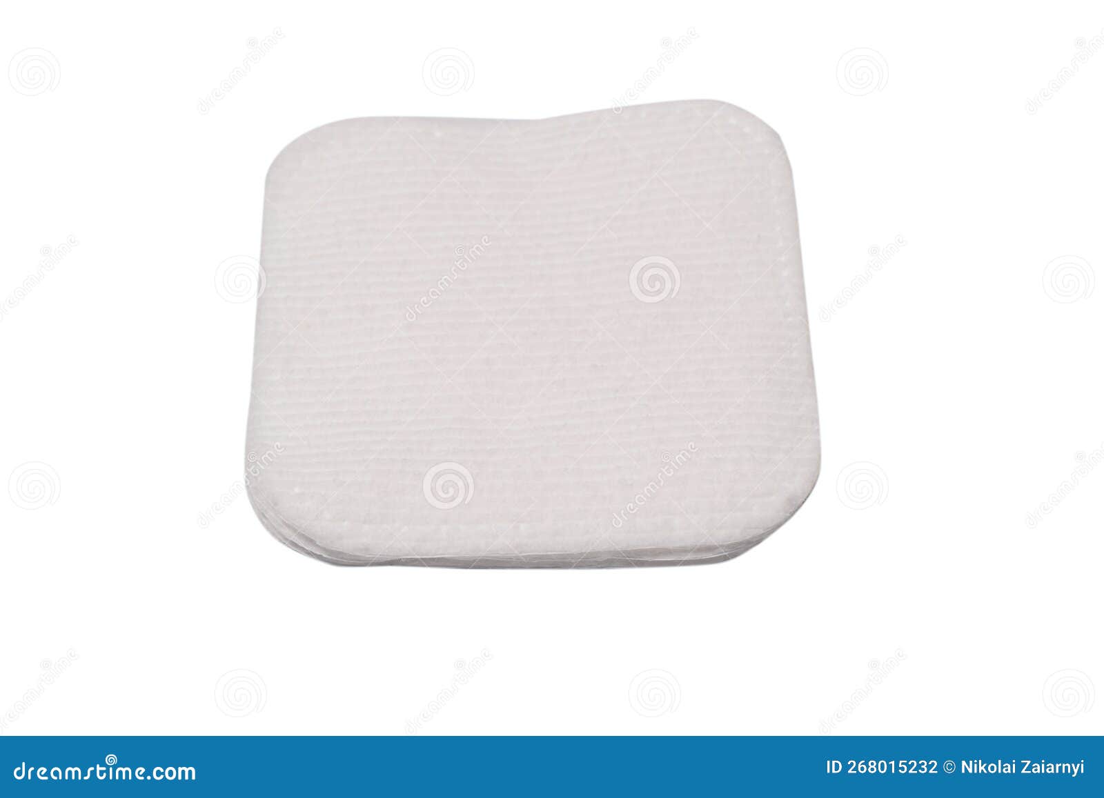 Stack of White Cotton Sponges Isolated on a White Background. Stock ...