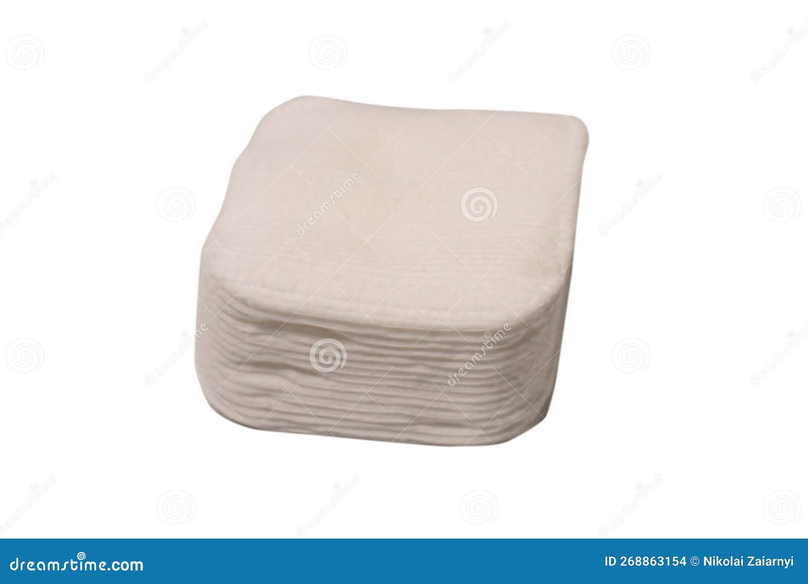 Stack of White Cotton Sponges Isolated on a White Background Stock ...