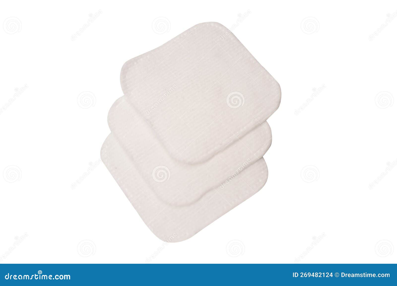 Stack of White Cotton Sponges Isolated on a White Background Stock ...