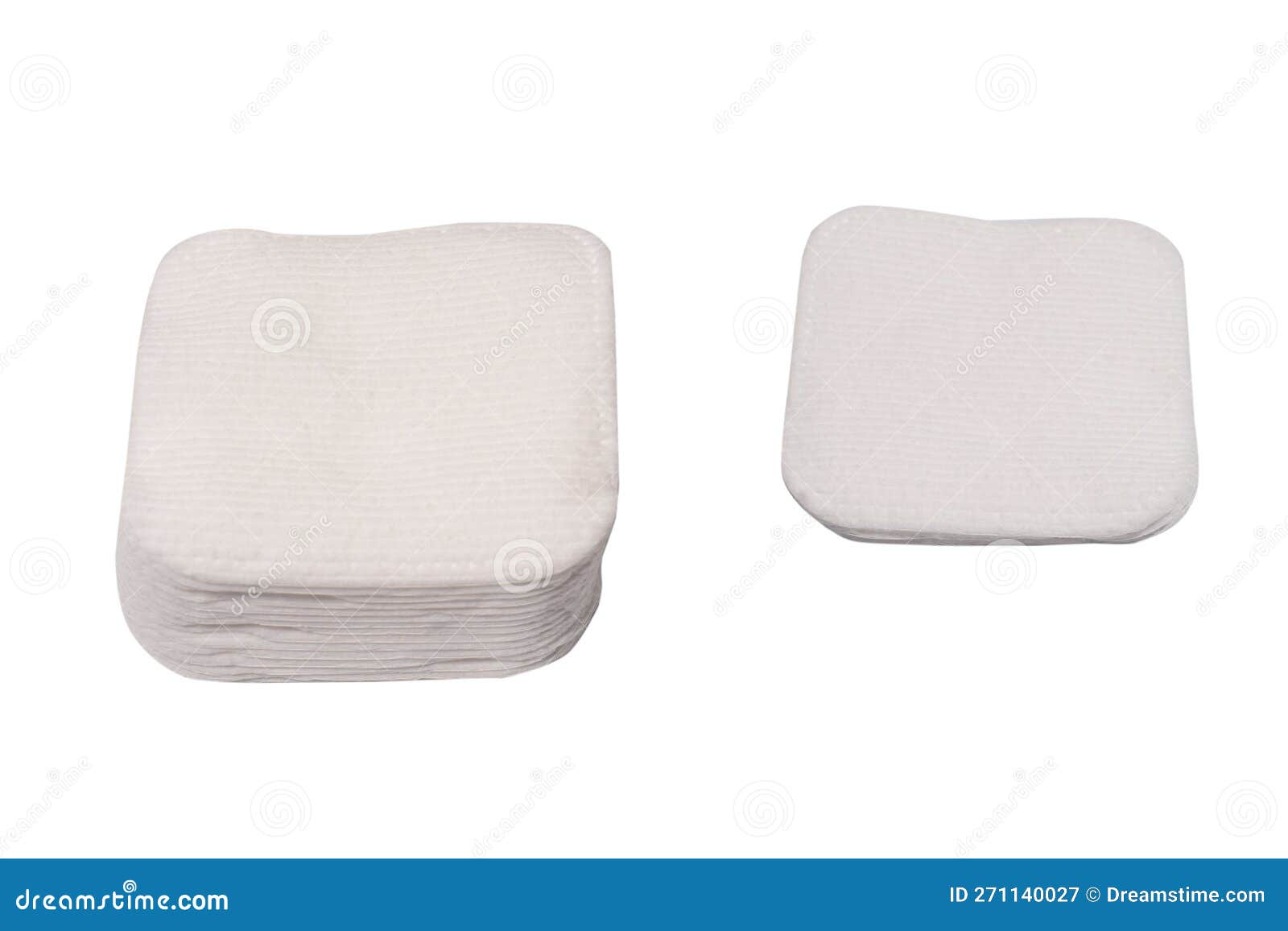 Stack of White Cotton Sponges Isolated on a White Background Stock ...