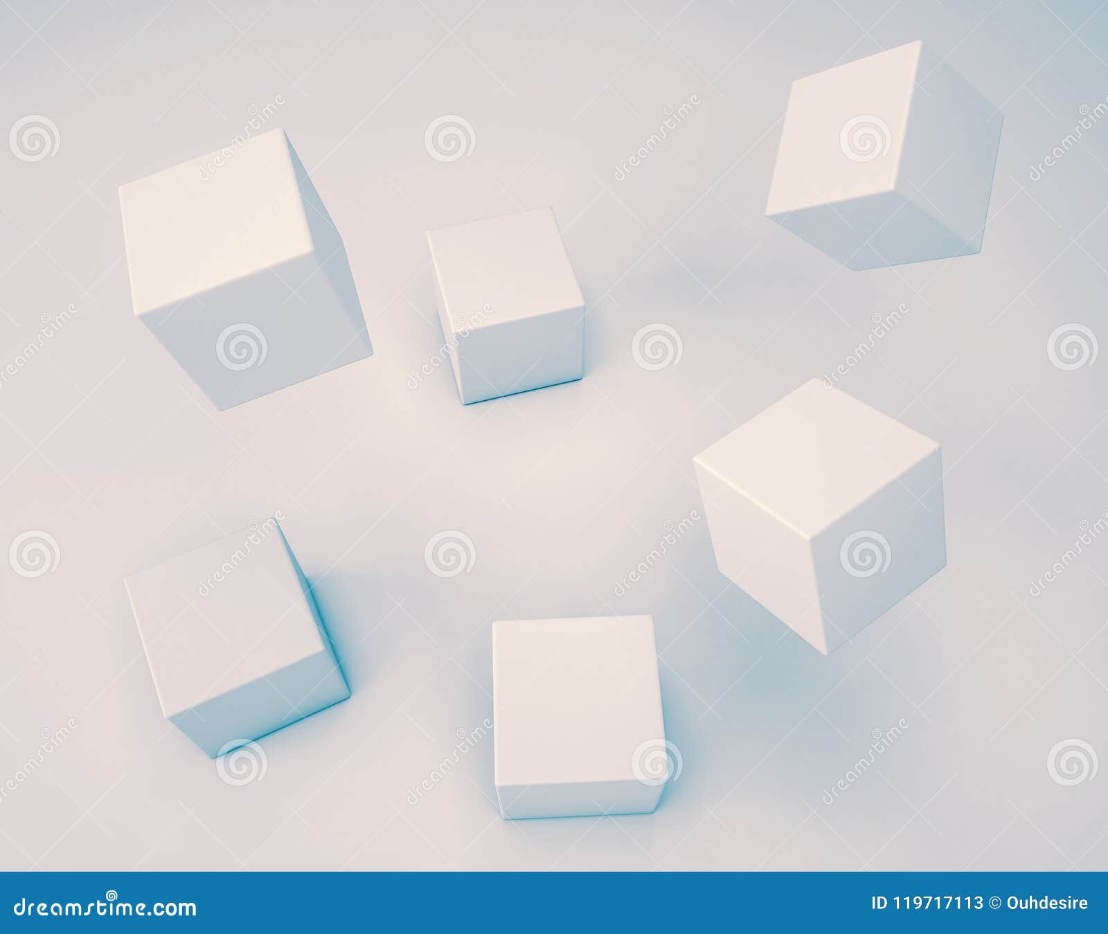 White Cubes on White Background. Stock Image - Image of stack ...