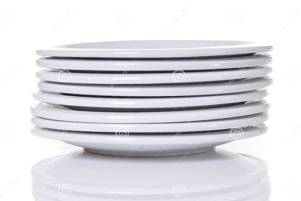 Stack of White Dinner Plates Stock Image - Image of catering, isolated ...