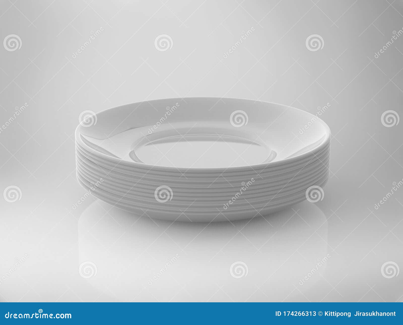 Stack of white dishes stock illustration. Illustration of round - 174266313
