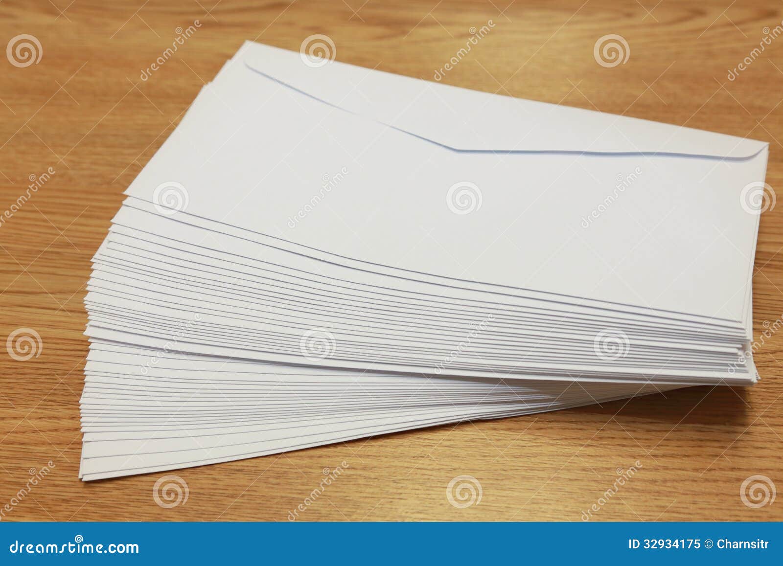 Stack of White Envelopes on a Table Stock Image - Image of object ...