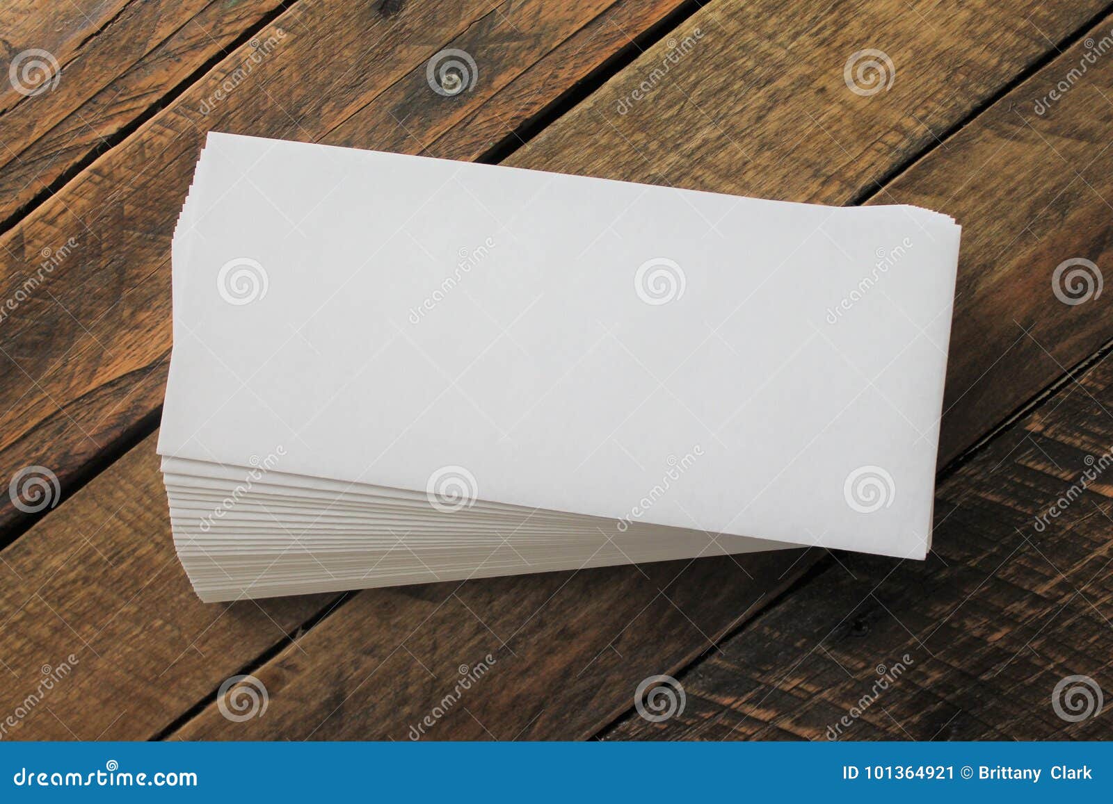 Stack of White Envelopes on a Wooden Background Isolated Stock Image ...