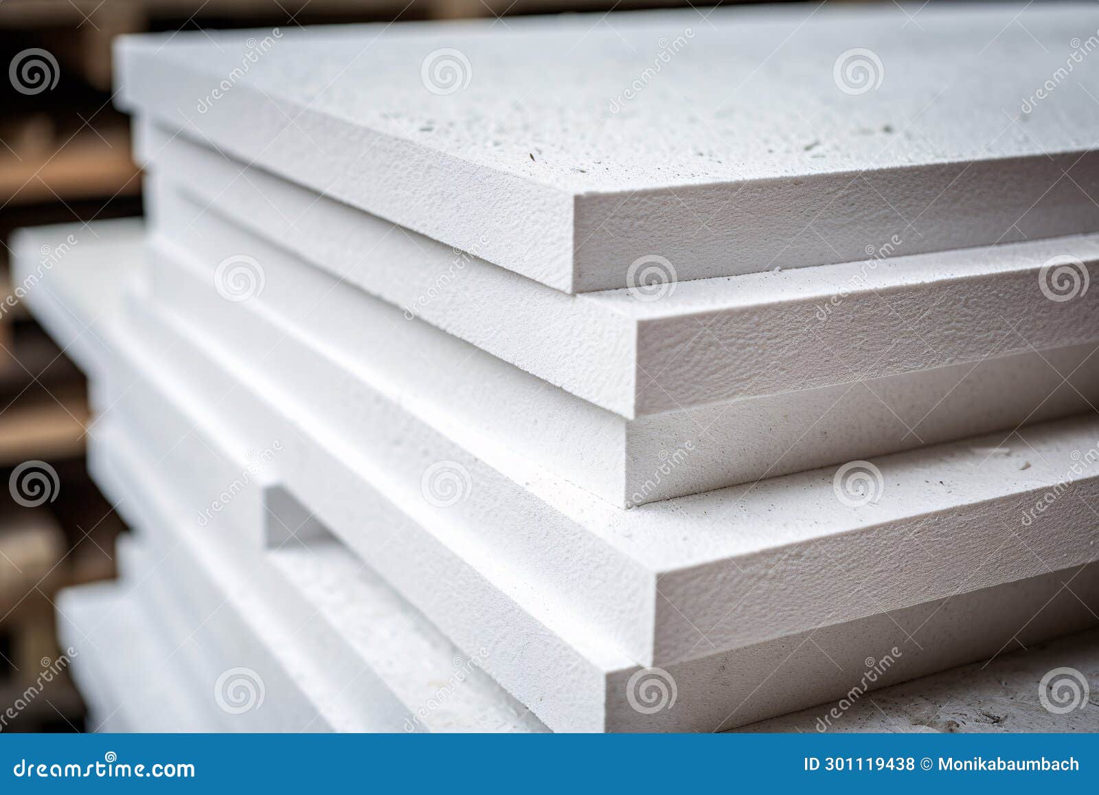 Stack of White Extruded Polystyrene Sheets Insulative Material for ...