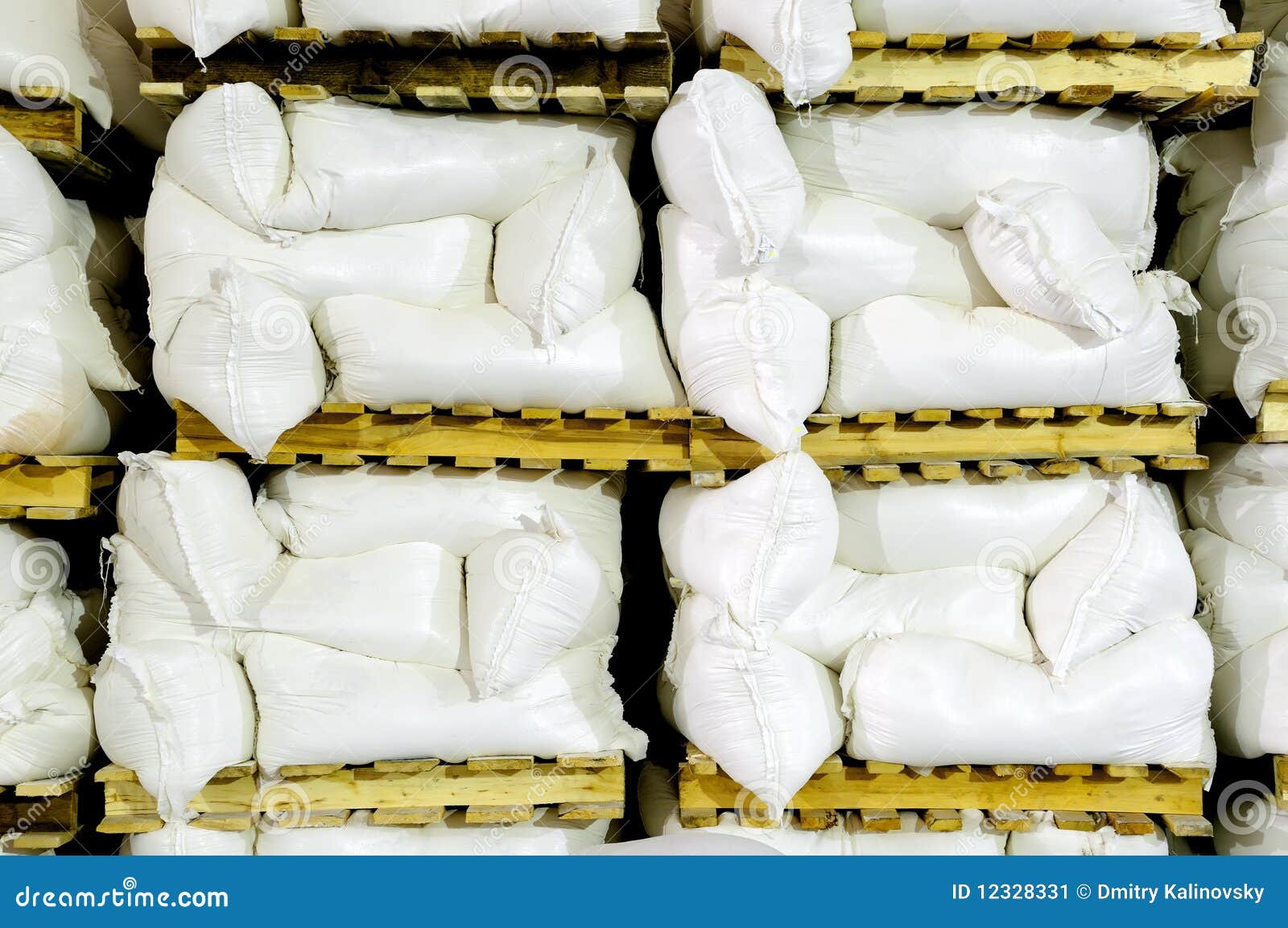 Stack of White Flour in Storehouse Stock Image - Image of distribution ...