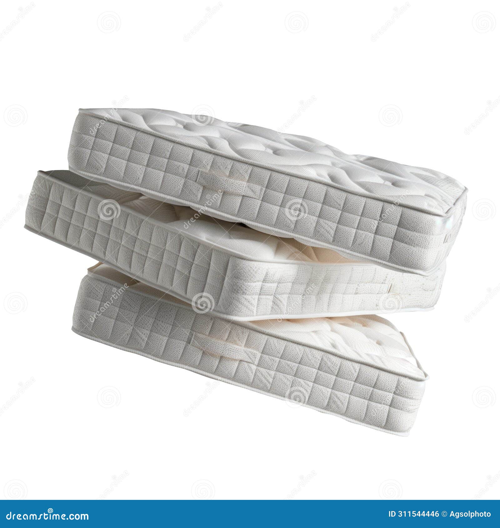 Stack of White Mattresses Isolated on a White or Transparent Background ...
