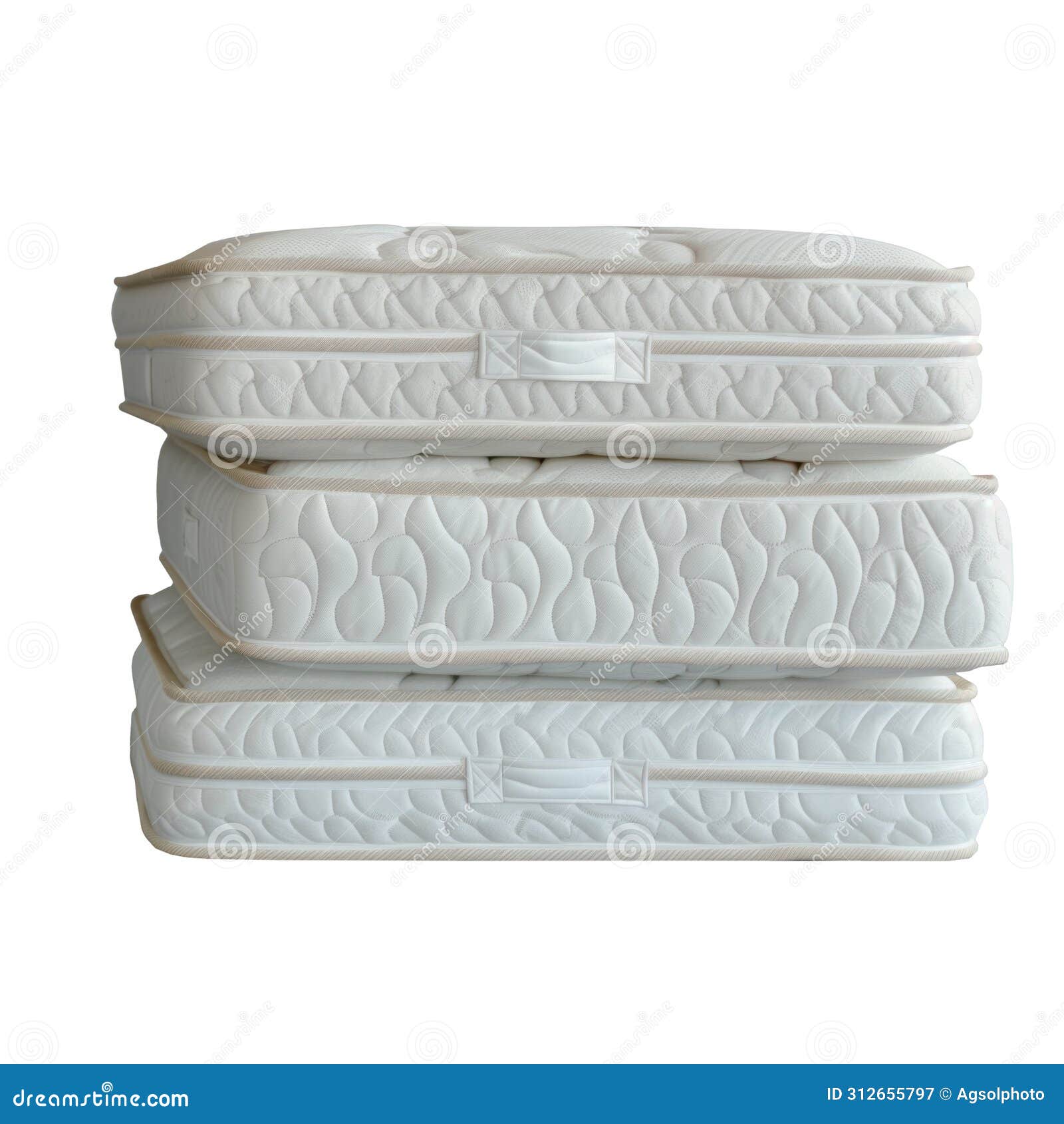 Stack of White Mattresses Isolated on a White or Transparent Background ...
