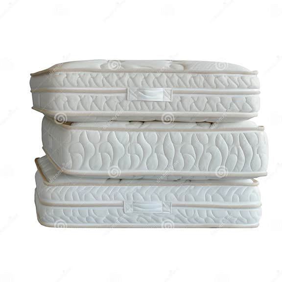Stack of White Mattresses Isolated on a White or Transparent Background ...