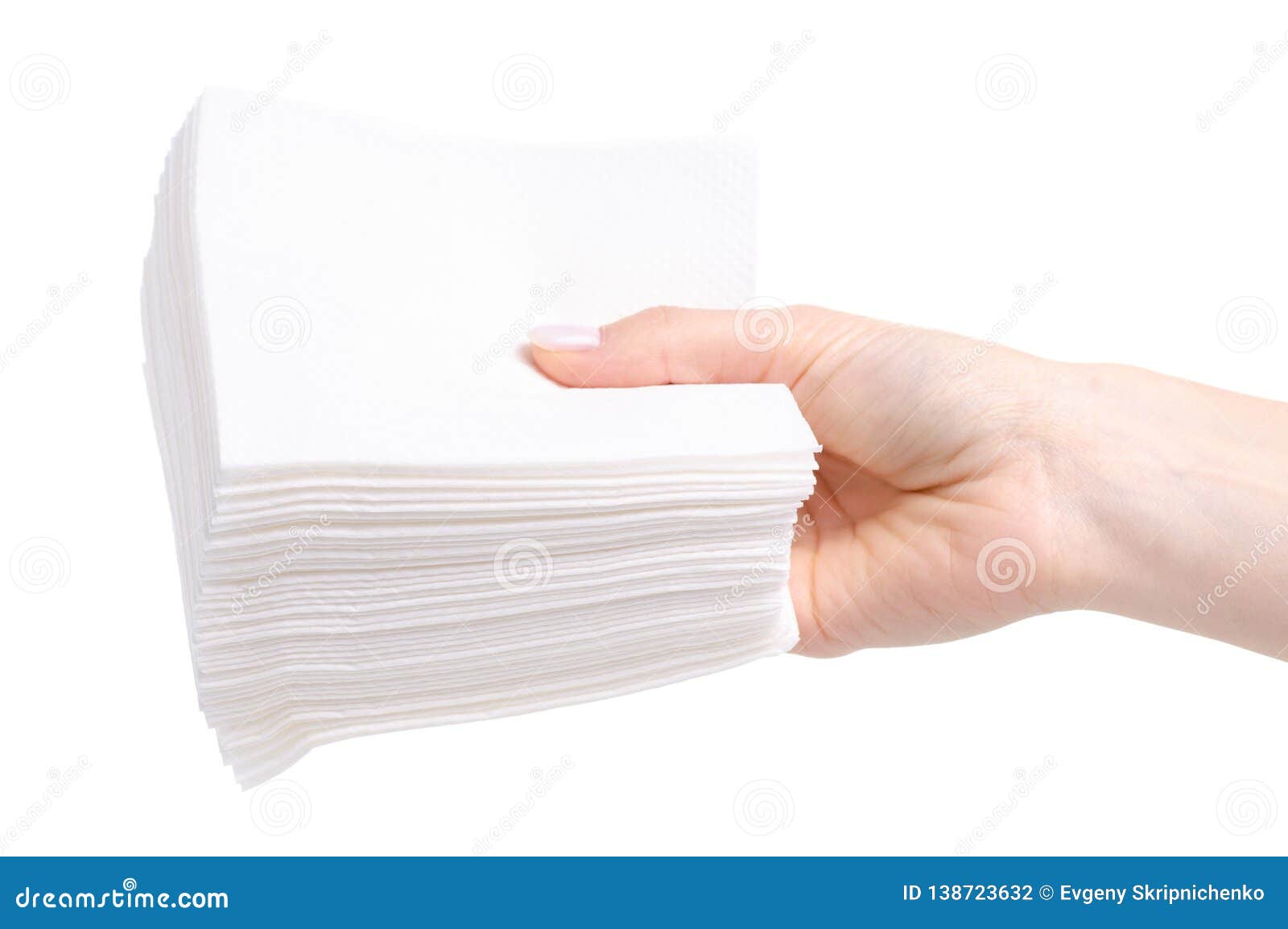Stack White Napkins in Hand Stock Photo - Image of natural, pattern ...