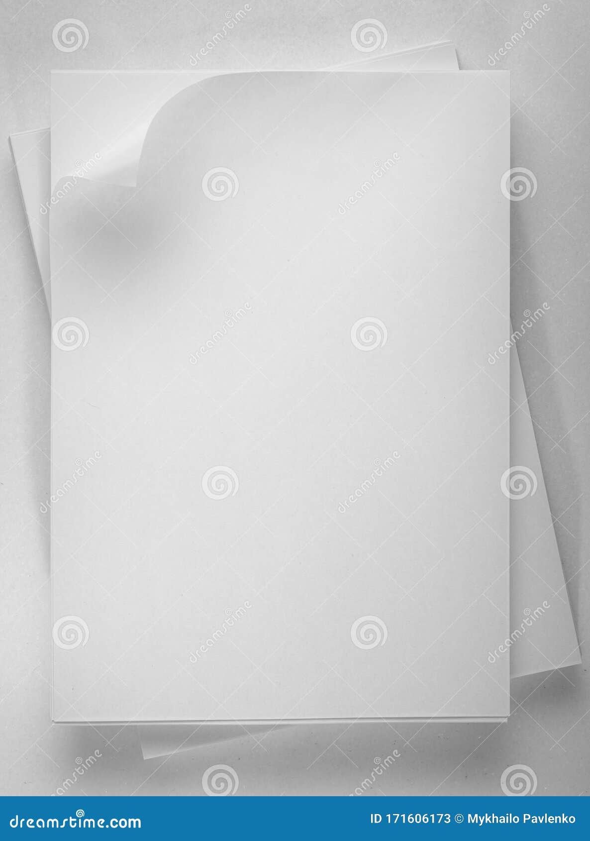 Stack of White Office Paper on Light Background, Top View, Place for ...
