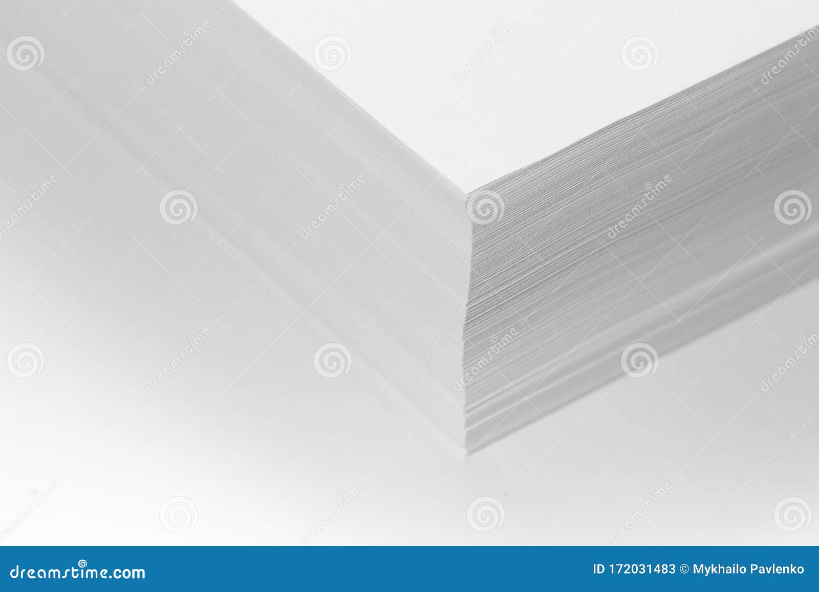 Stack of White Office Paper on Light Background, Top View, Place for ...
