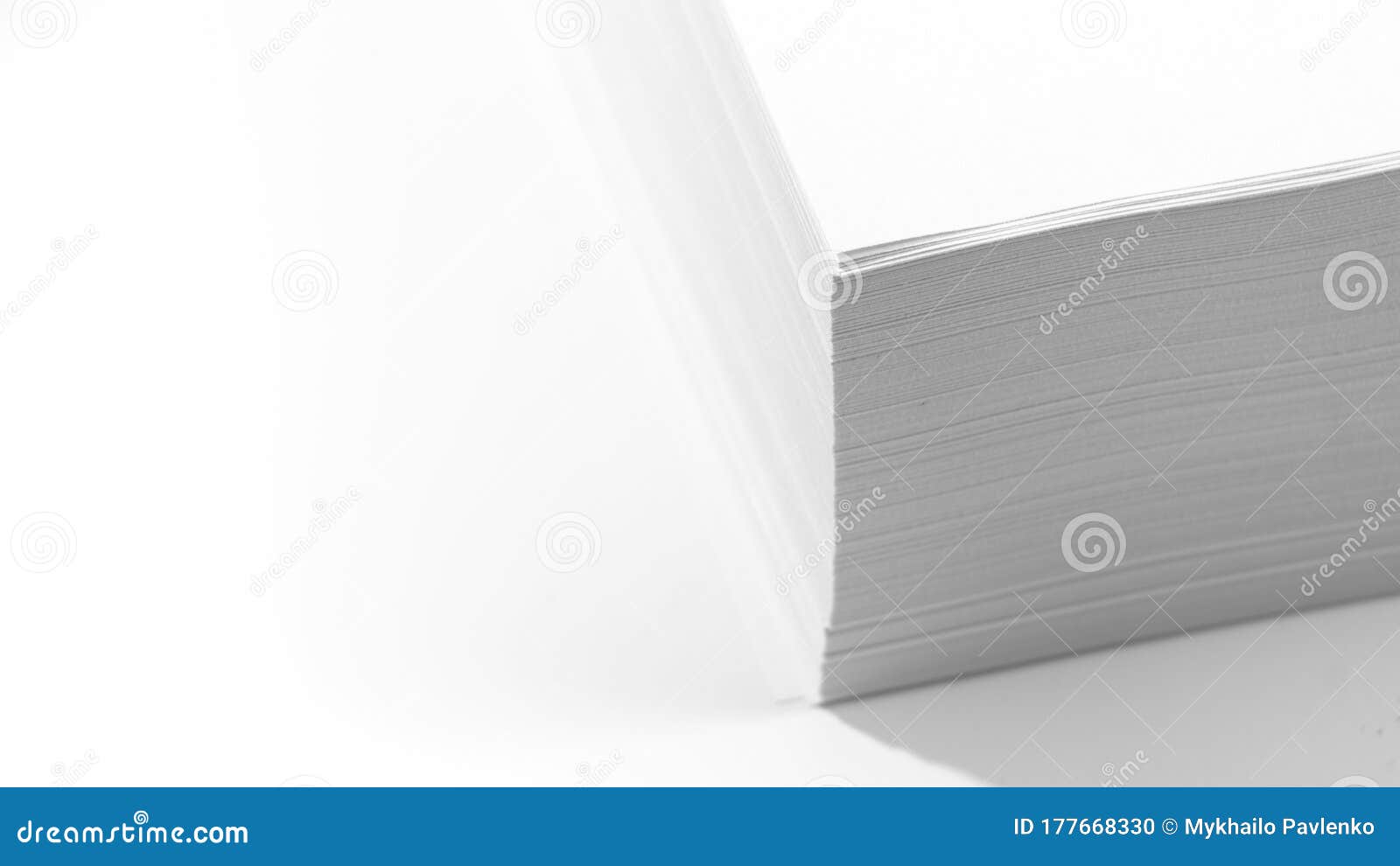 Stack of White Office Paper on Light Background, Top View, Place for ...