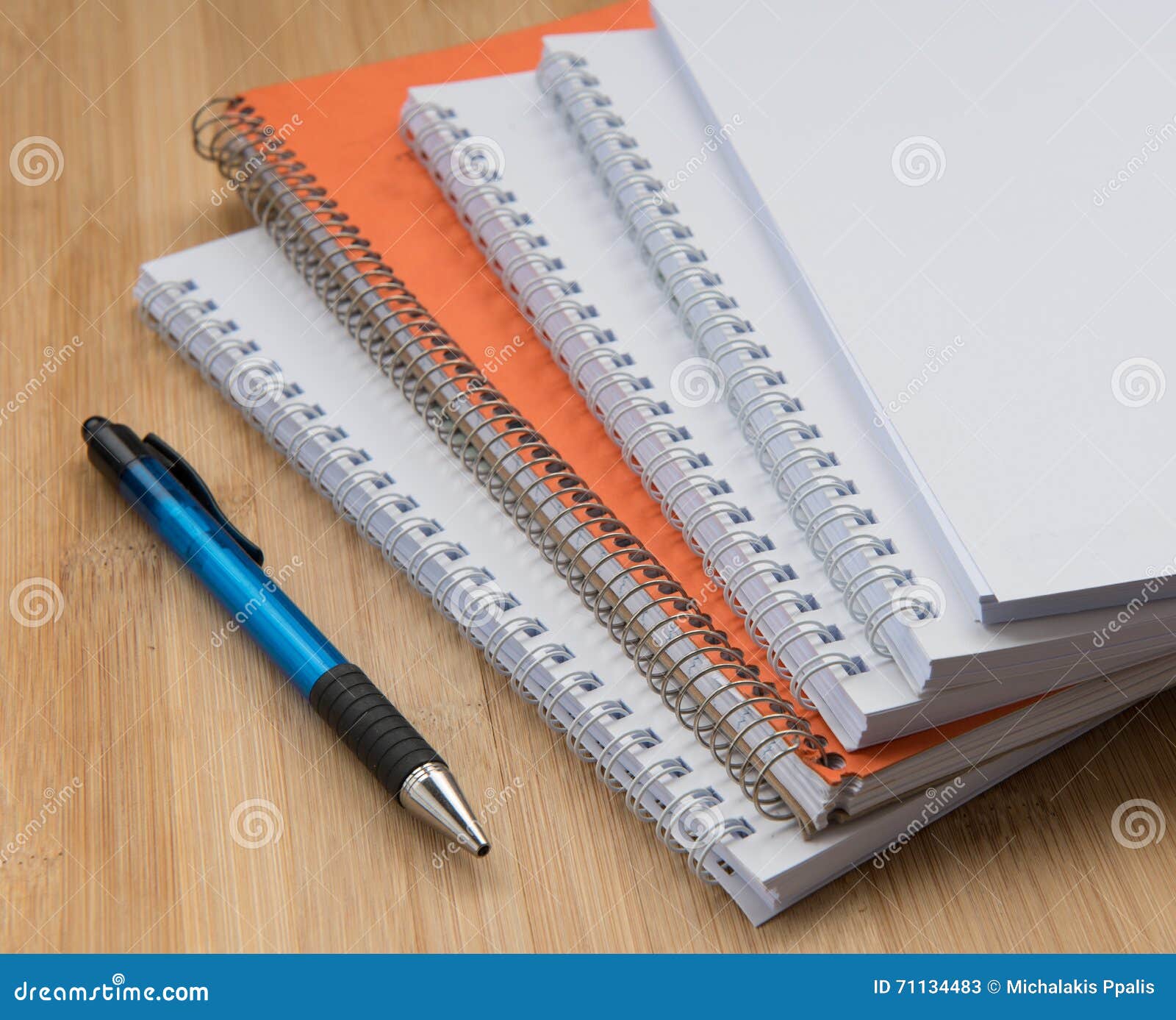 Stack of White and Orange Personal Office Notebooks Stock Image - Image ...