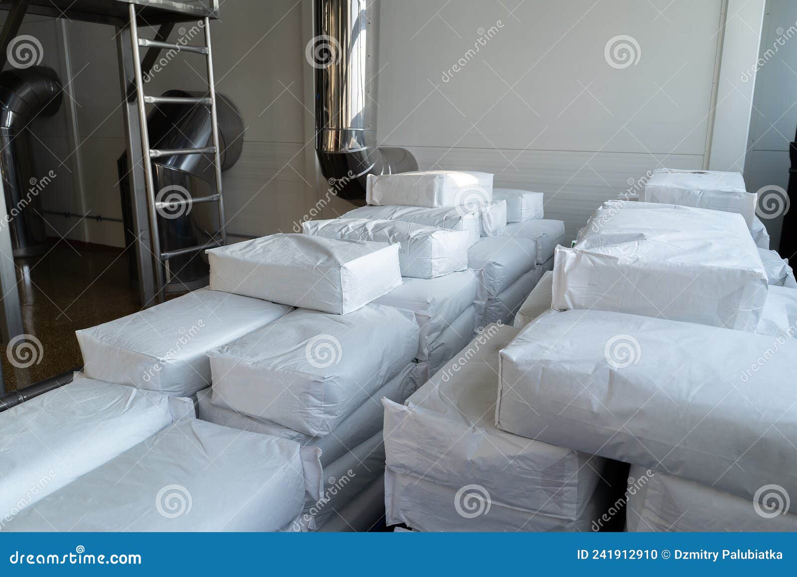 A Stack of White Paper Bags Stock Photo - Image of package, packaging ...
