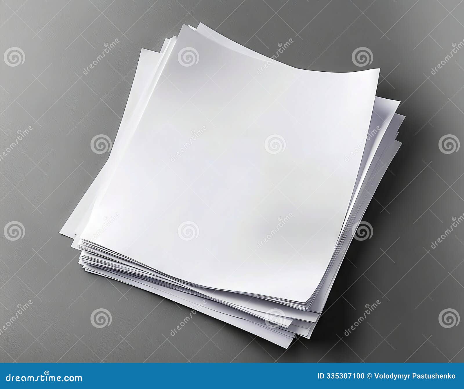 A Stack of White Paper on a Gray Surface Stock Photo - Image of ...