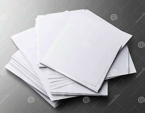 A Stack of White Paper on a Gray Surface Stock Image - Image of sheet ...