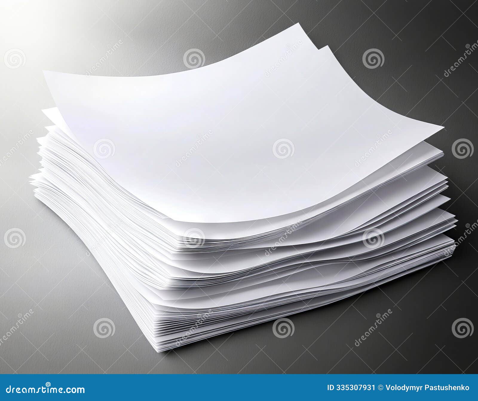 A Stack of White Paper on a Gray Surface Stock Illustration ...