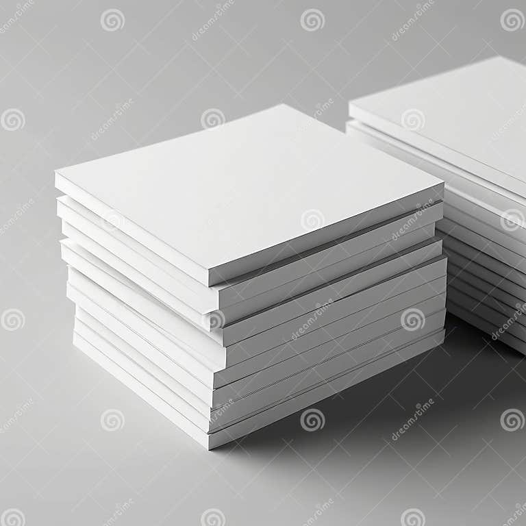 Stack of White Paper on Grey Background Stock Illustration ...