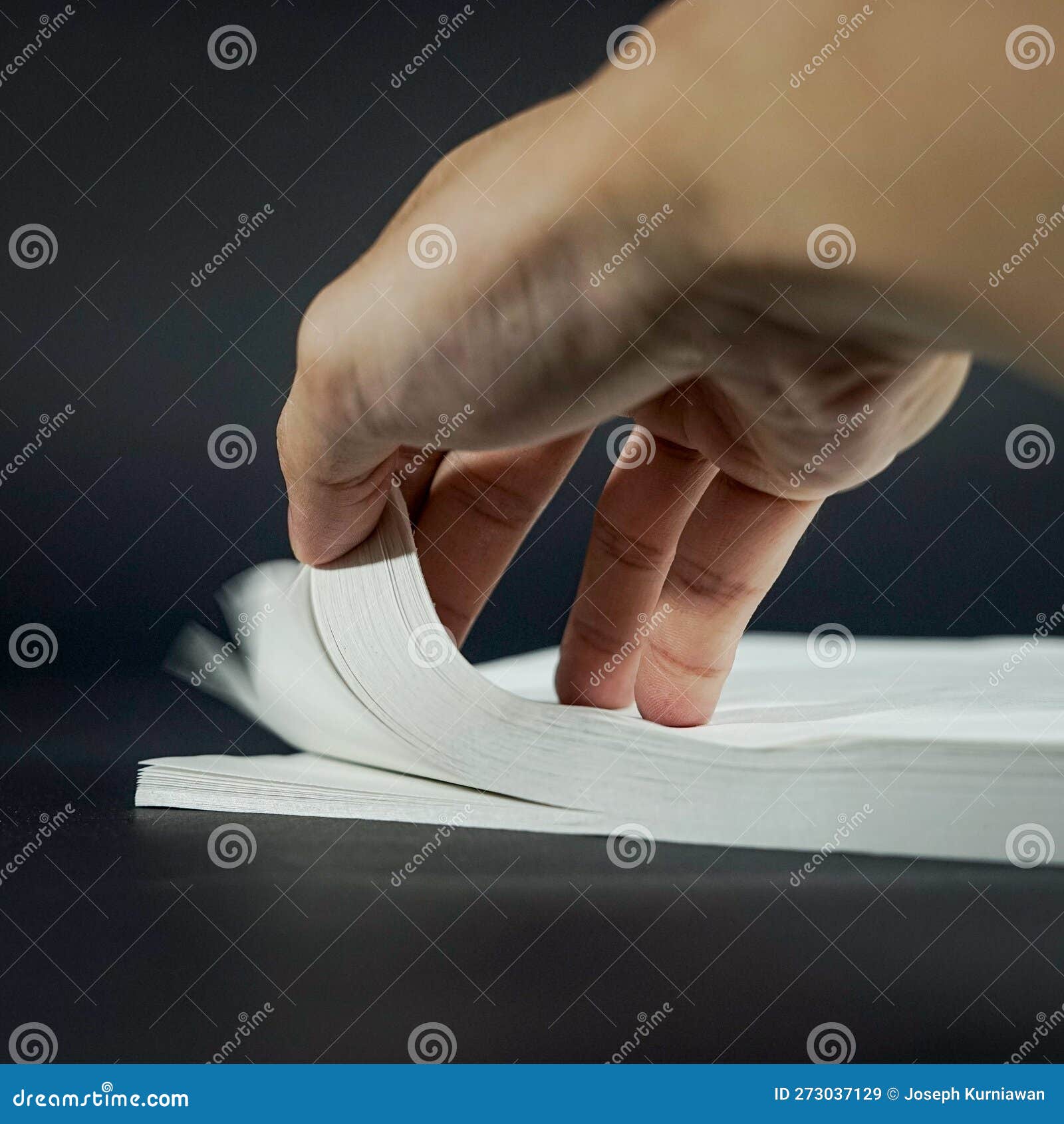 Stack of White Paper with Hand on Frame Stock Image - Image of frame ...