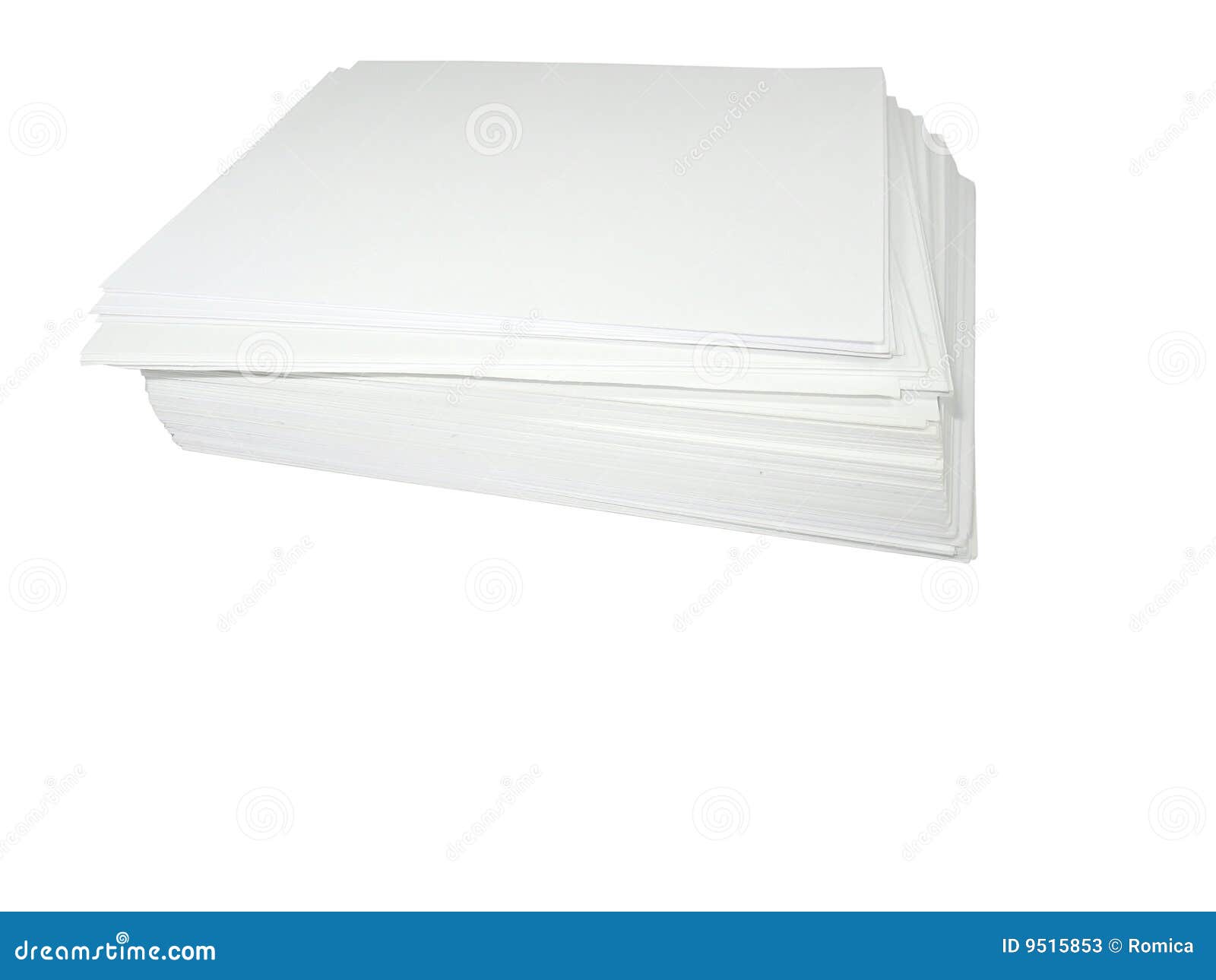 Stack of White Paper Isolated Over White Stock Image - Image of paper ...