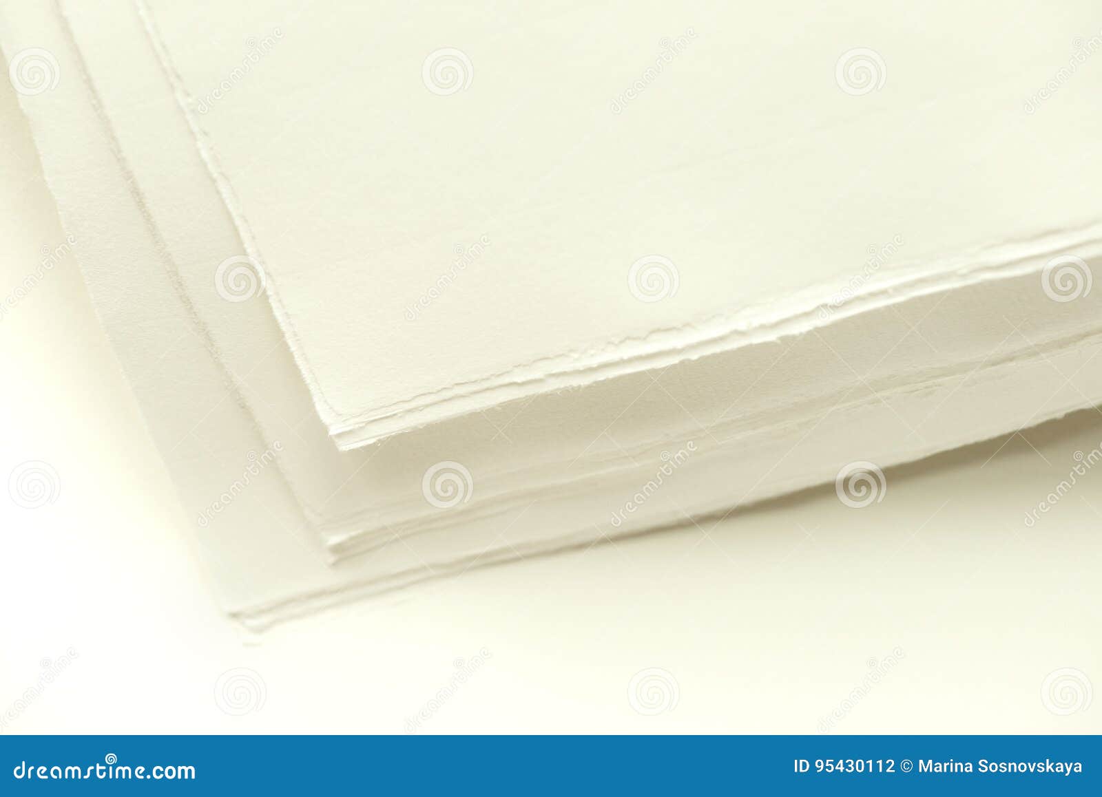 Stack of White Paper Pages with Uneven Edges Stock Photo - Image of ...
