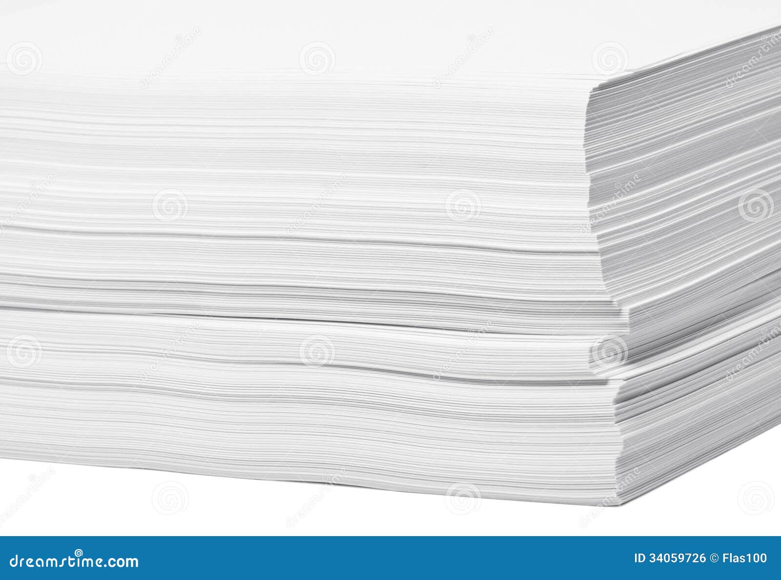 Stack of white paper stock photo. Image of paperwork - 34059726