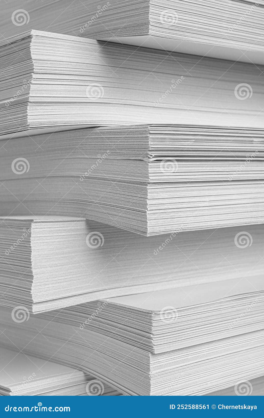 Stack of White Paper Sheets, Closeup View Stock Image - Image of busy ...