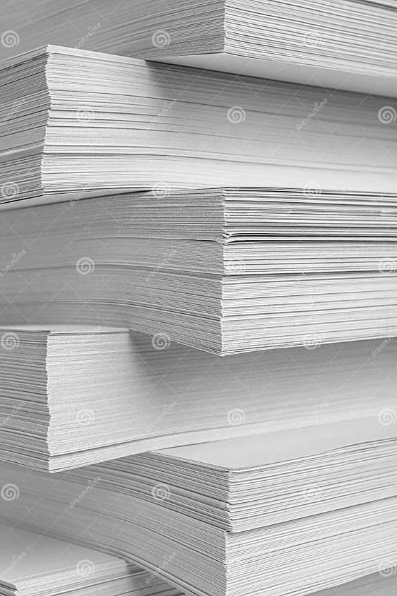Stack of White Paper Sheets, Closeup View Stock Image - Image of busy ...
