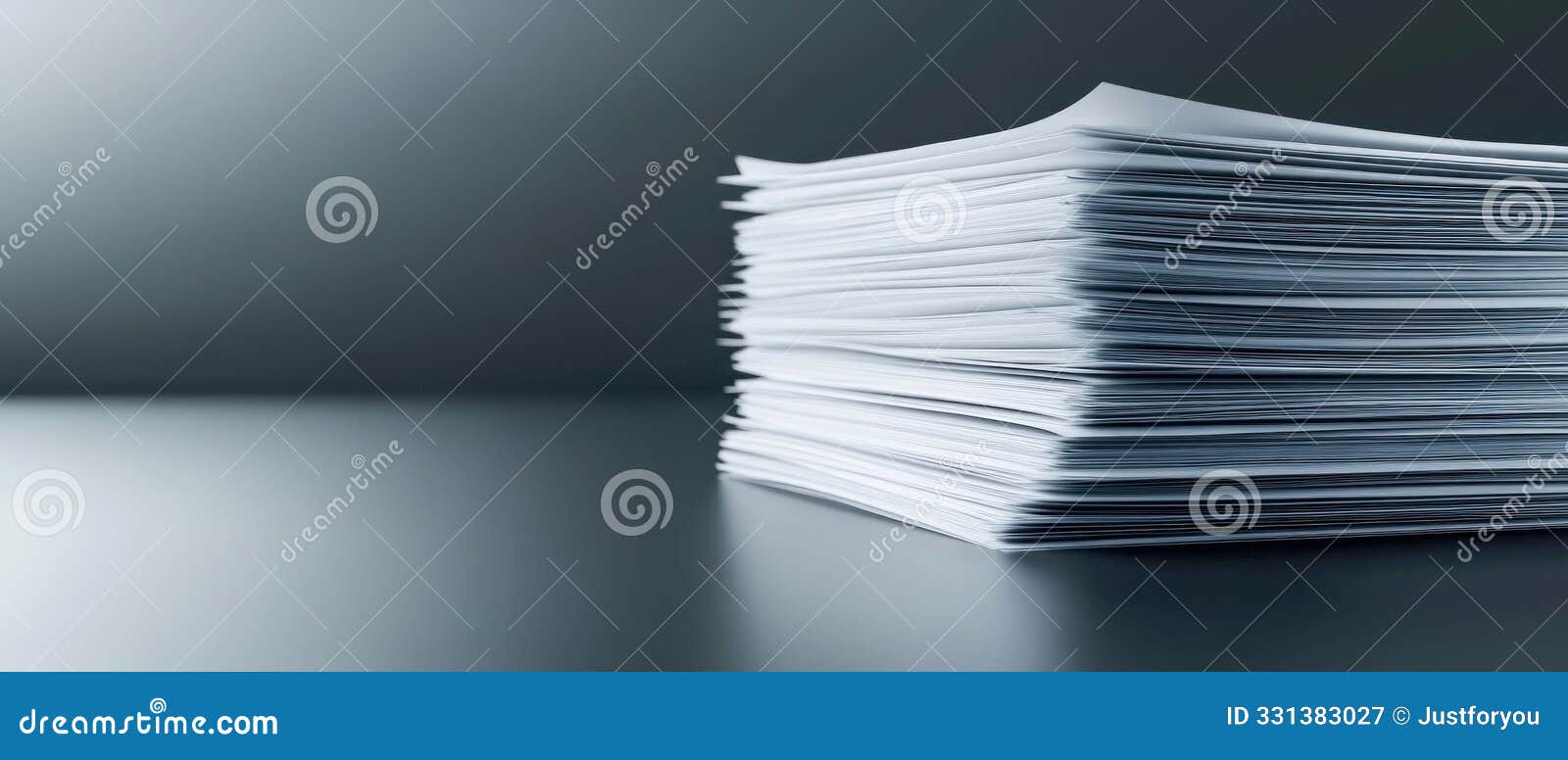 Stack of White Paper Sheets on a Smooth Surface Stock Illustration ...