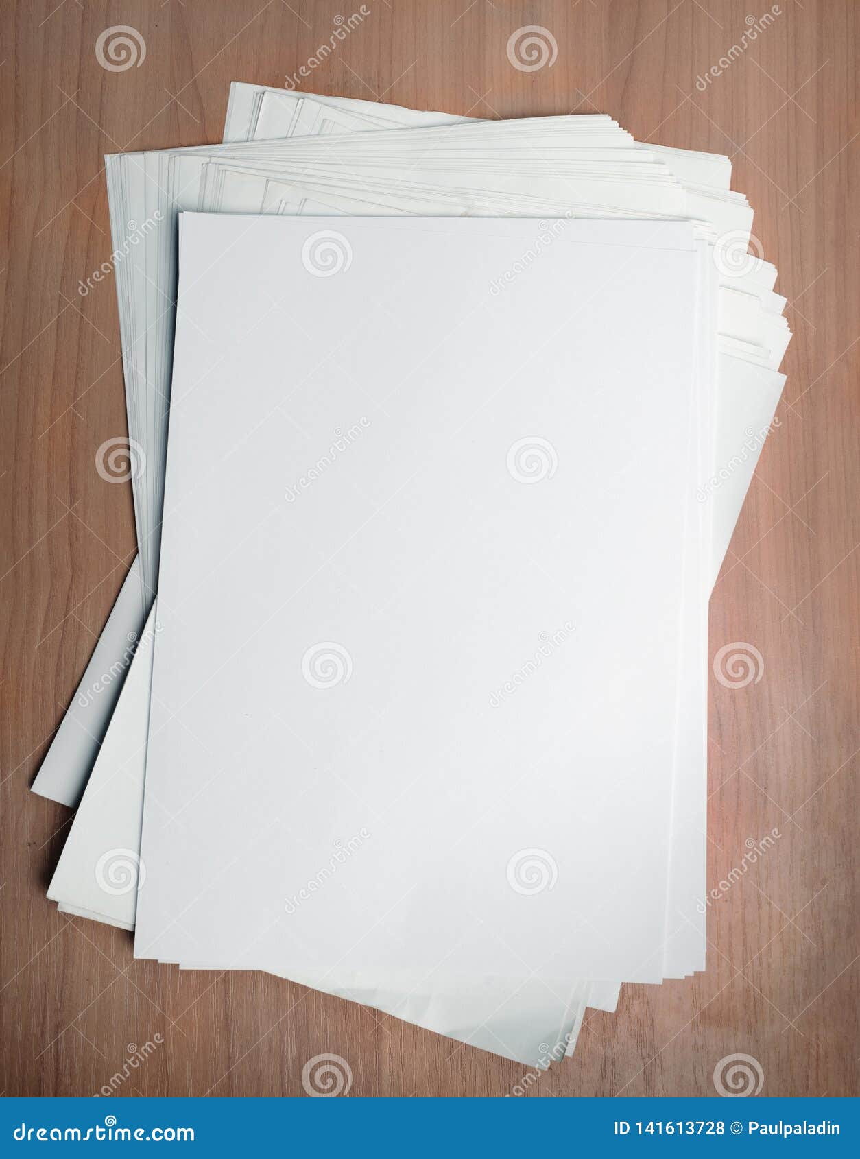 Paper Document Template with Metal Clips Stock Photo - Image of ...