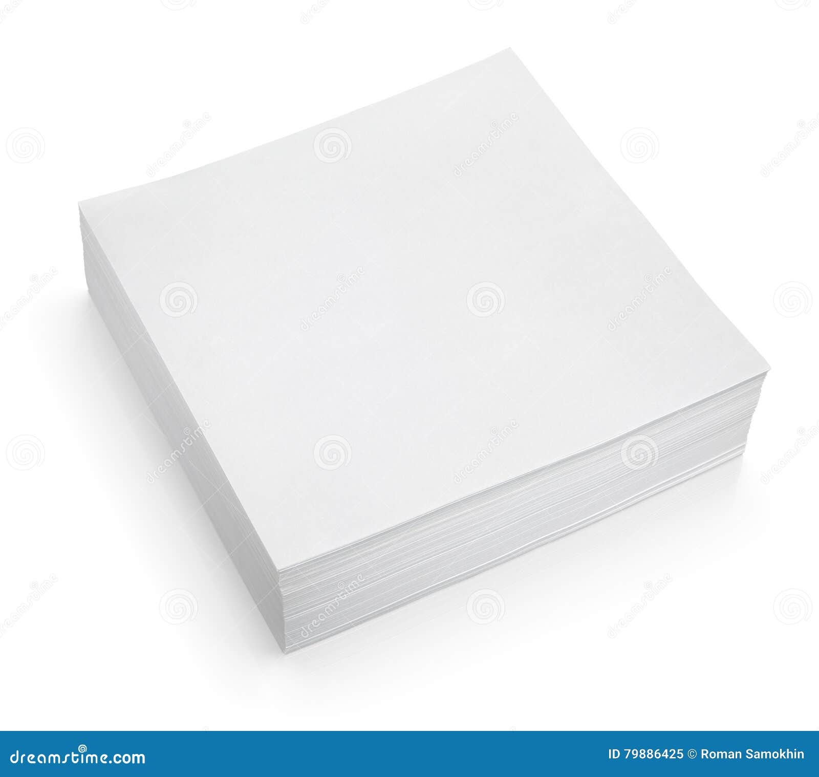 Stack of White Paper on White Background Stock Image - Image of form ...