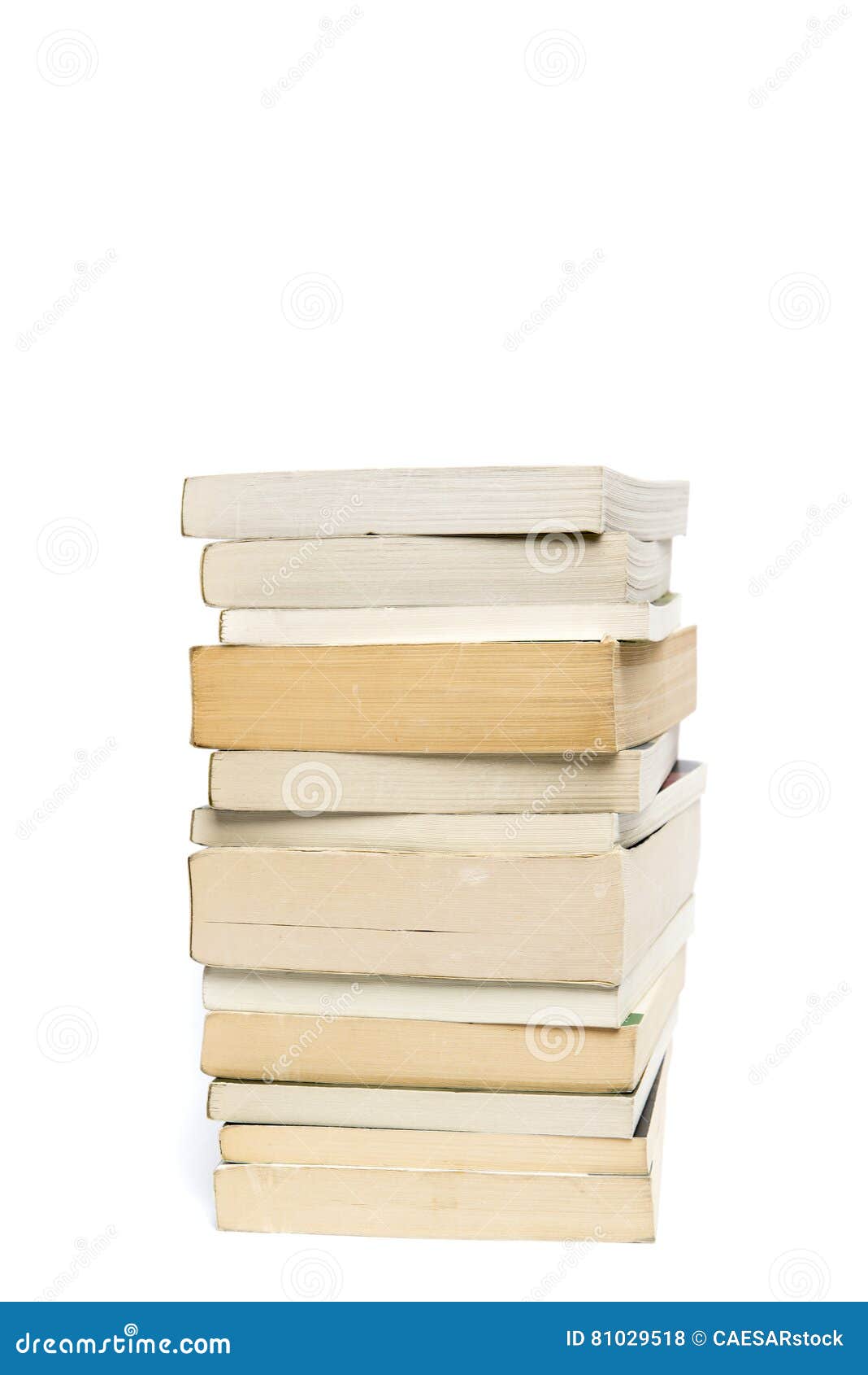 Stack of White Paperback Books Isolated on White with Copyspace Stock ...