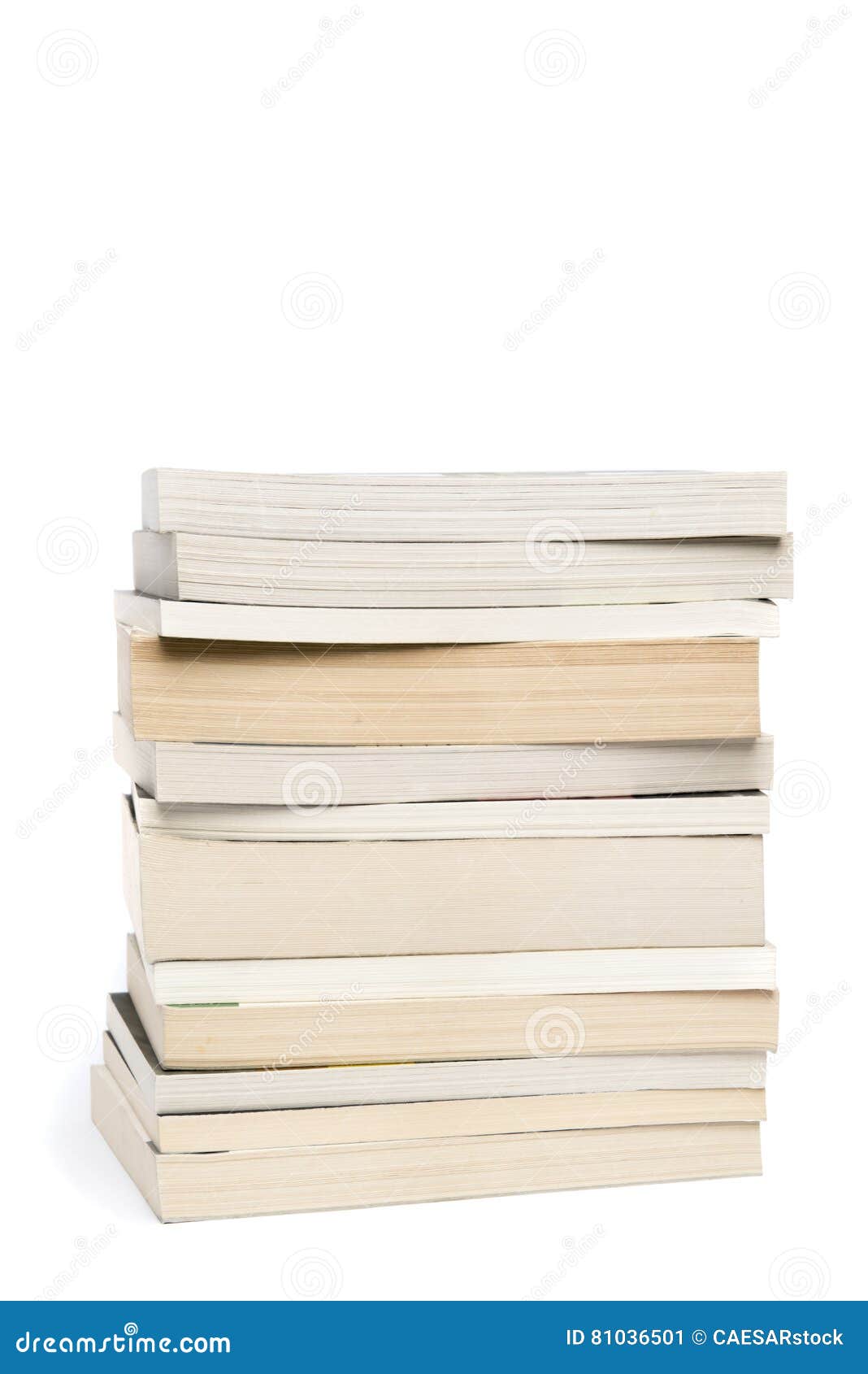 Stack of White Paperback Books Isolated on White with Copyspace Stock ...