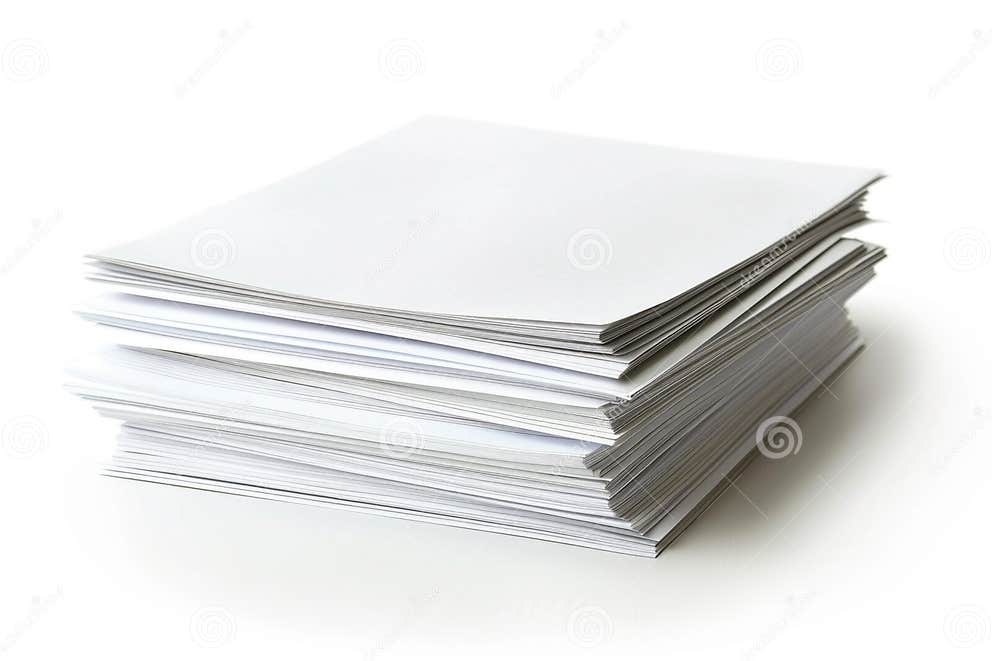 A Stack of White Papers Piled High, Suitable for Office or Educational ...