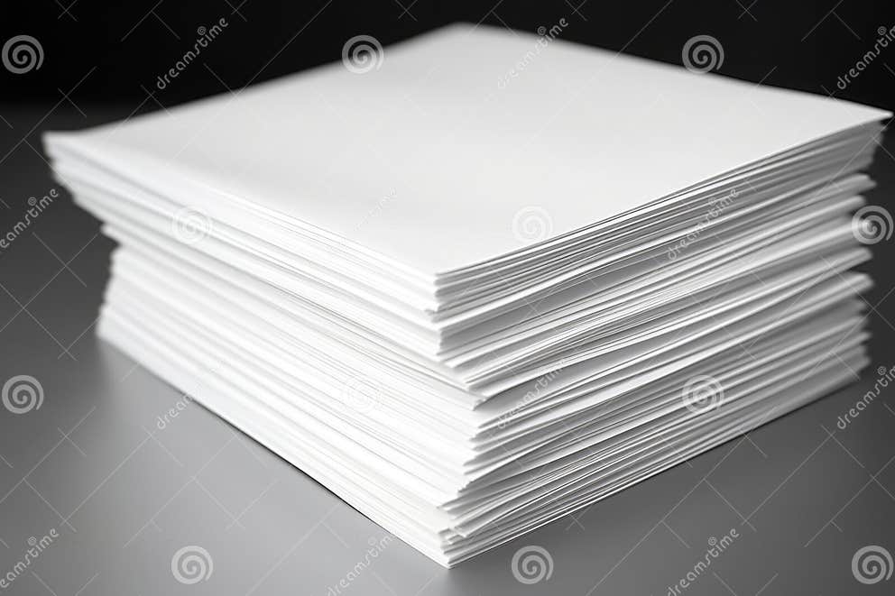 Stack of White Papers Ready for Printing Flyers Stock Photo - Image of ...