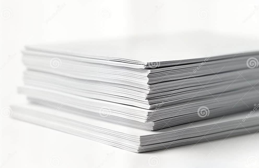 Stack of White Papers Sits Isolated on White Background. Sheets of ...
