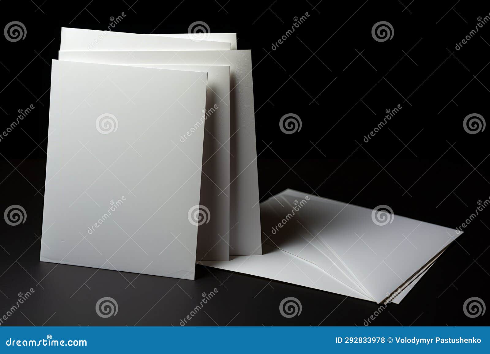 Stack of White Papers Sitting on Top of Table. Generative AI Stock ...