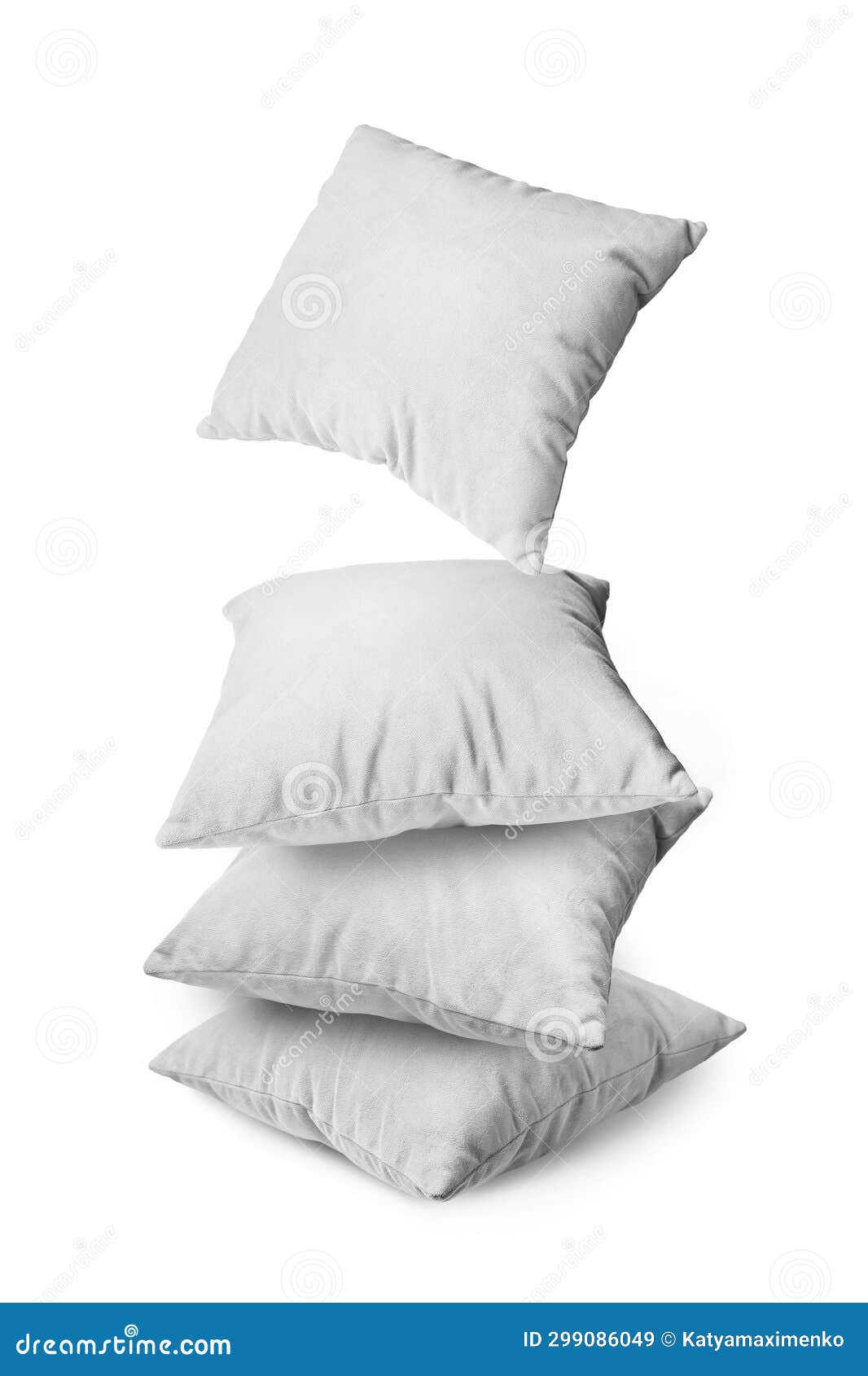 Stack of White Pillows Isolated on White Background Stock Image - Image ...