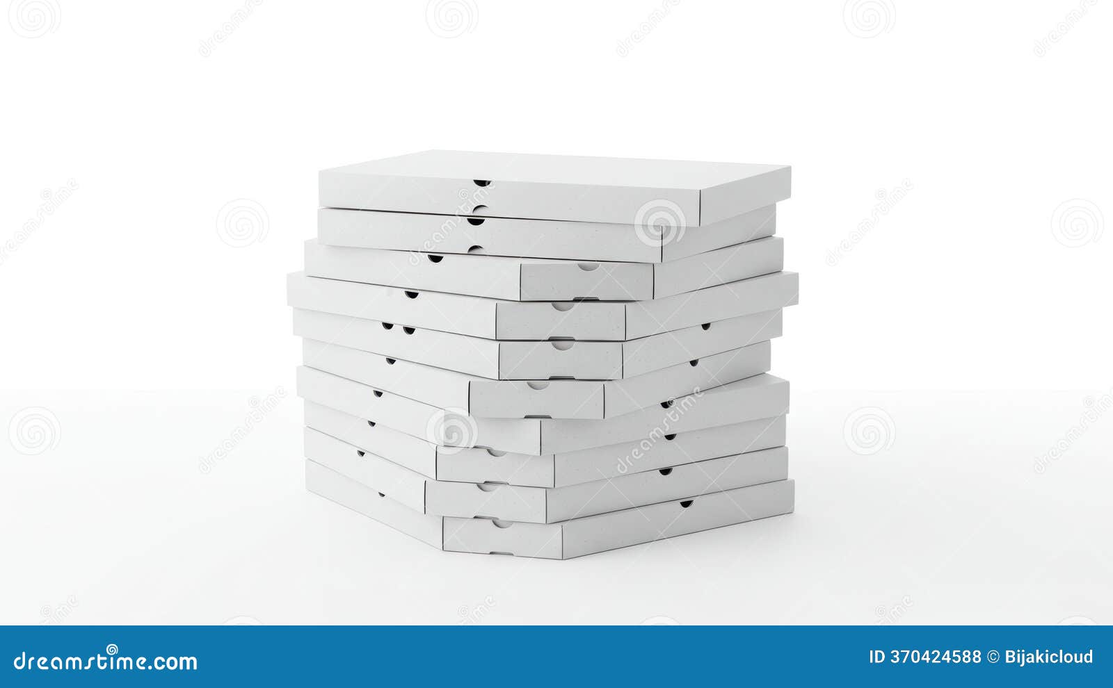 Pizza Boxes Stack On White, Royalty-Free Cartoon | CartoonDealer.com ...