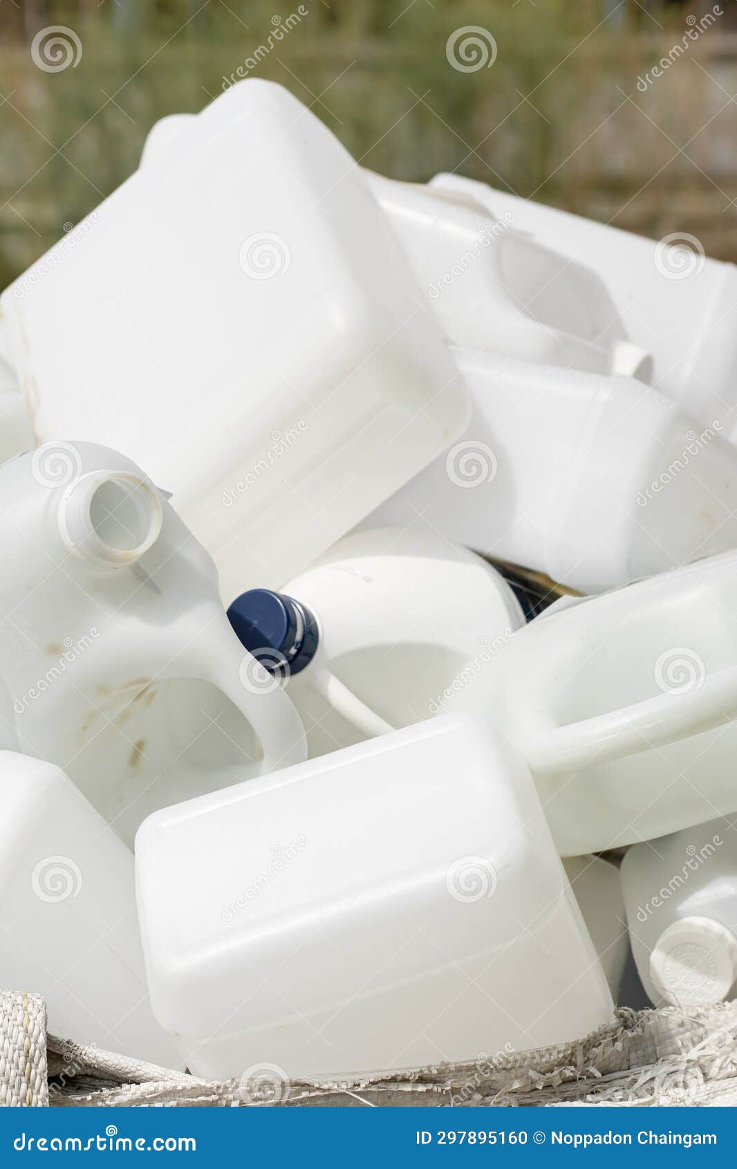 Stack of White Plastic Bottles for Recycling. Stock Photo - Image of ...