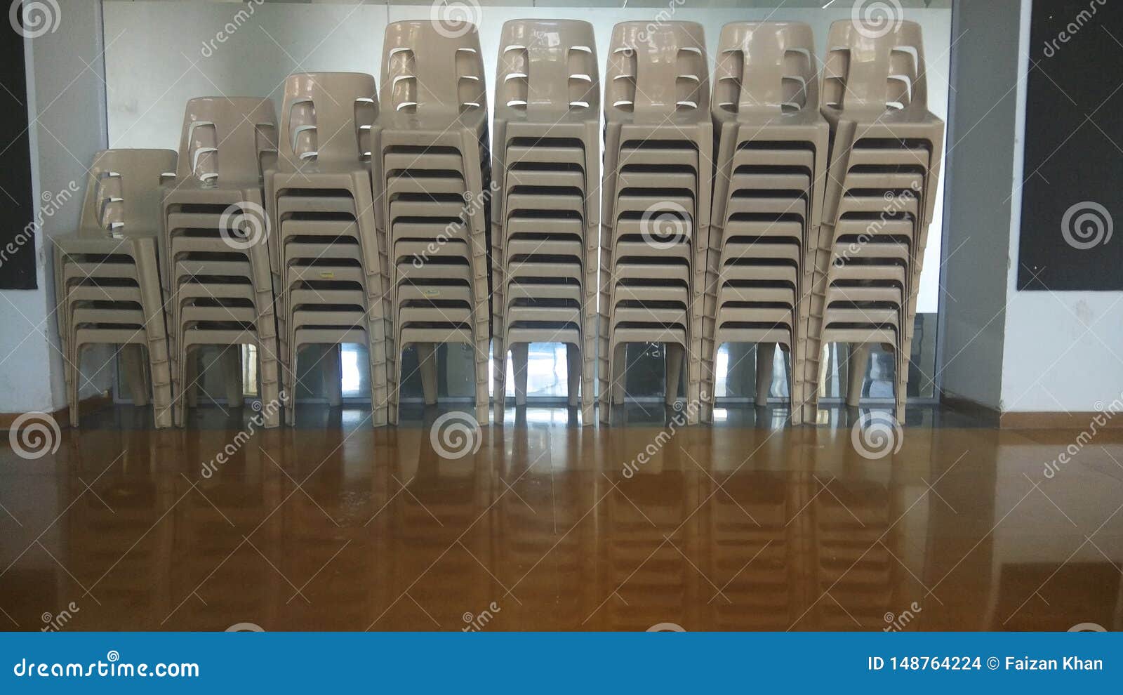 Stack of Plastic chair stock photo. Image of object - 148764224